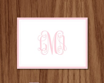 Classic Monogrammed Folded Thank You Note Cards With Name ...