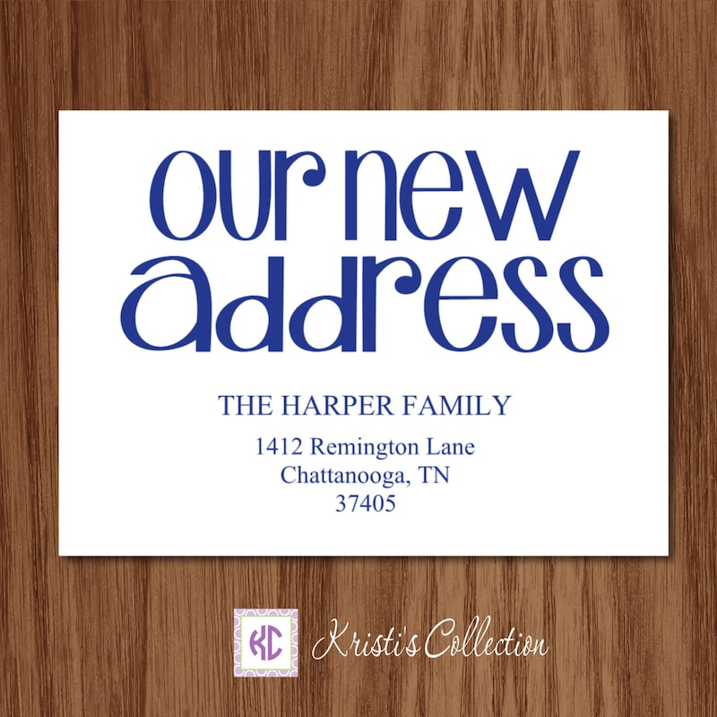 New Address Card - Etsy