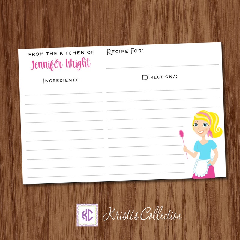 Personalized Recipe Cards - Etsy
