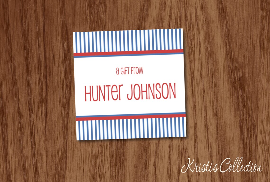 Pinstripe Calling Cards, Gift Tags or Stickers | Personalized A Gift ...