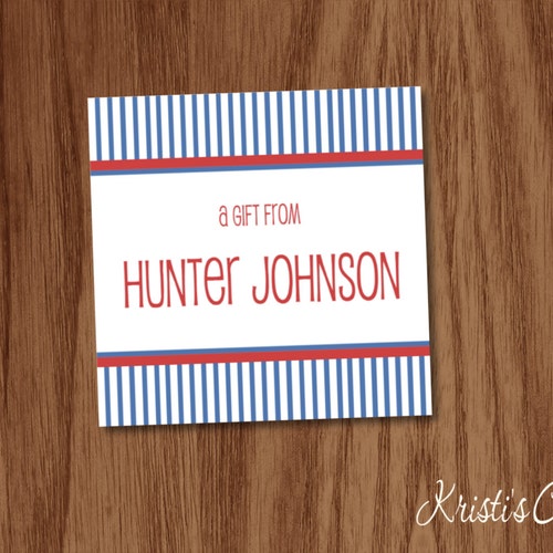 Pinstripe Calling Cards Gift Tags or Stickers Personalized A - Etsy