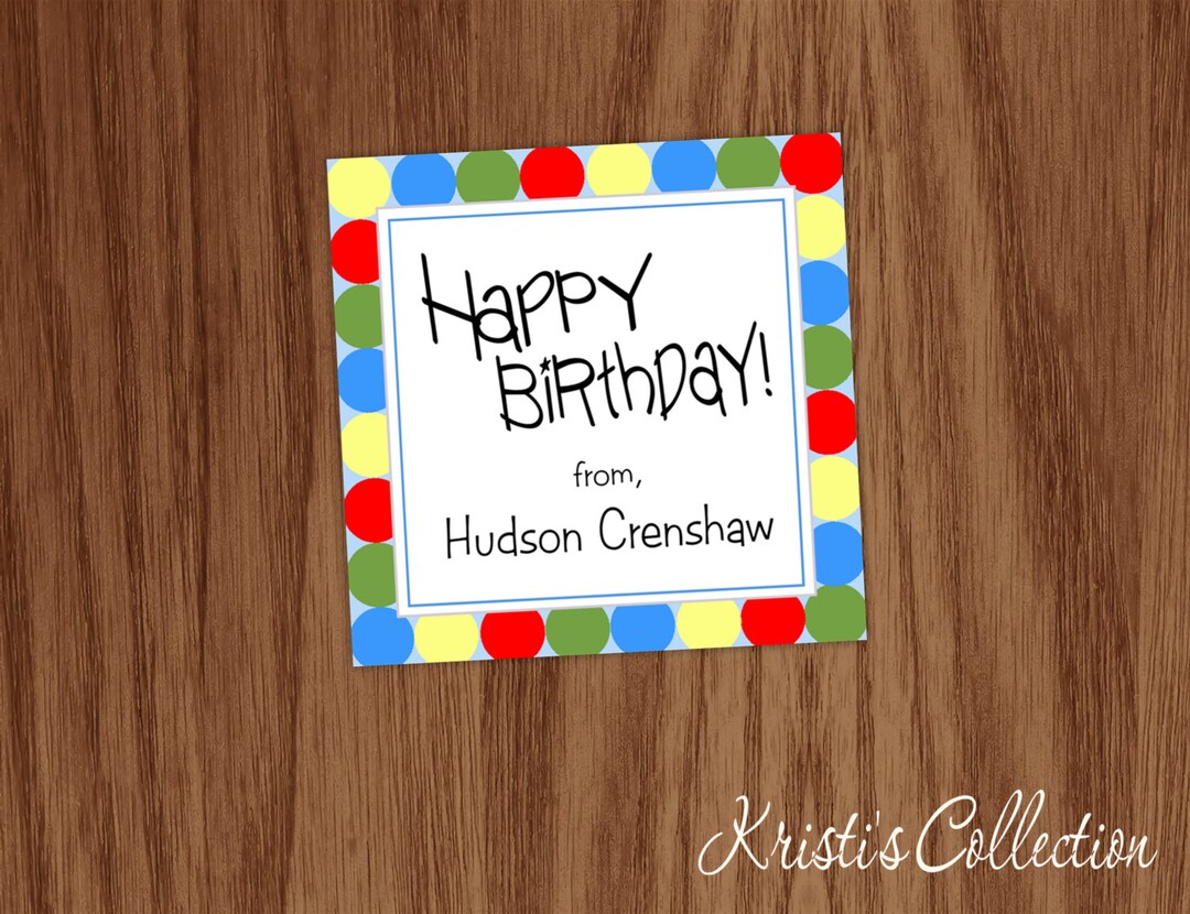 Personalized Gift Tags | Kids a Gift From Stickers | Birthday Present ...