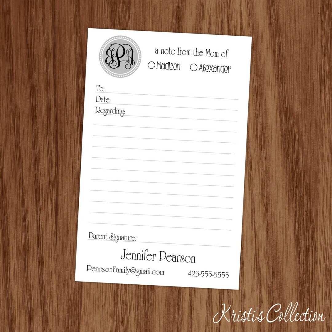 Mommy Notepad Custom Parent Excuse Stationery Personalized Notes to ...