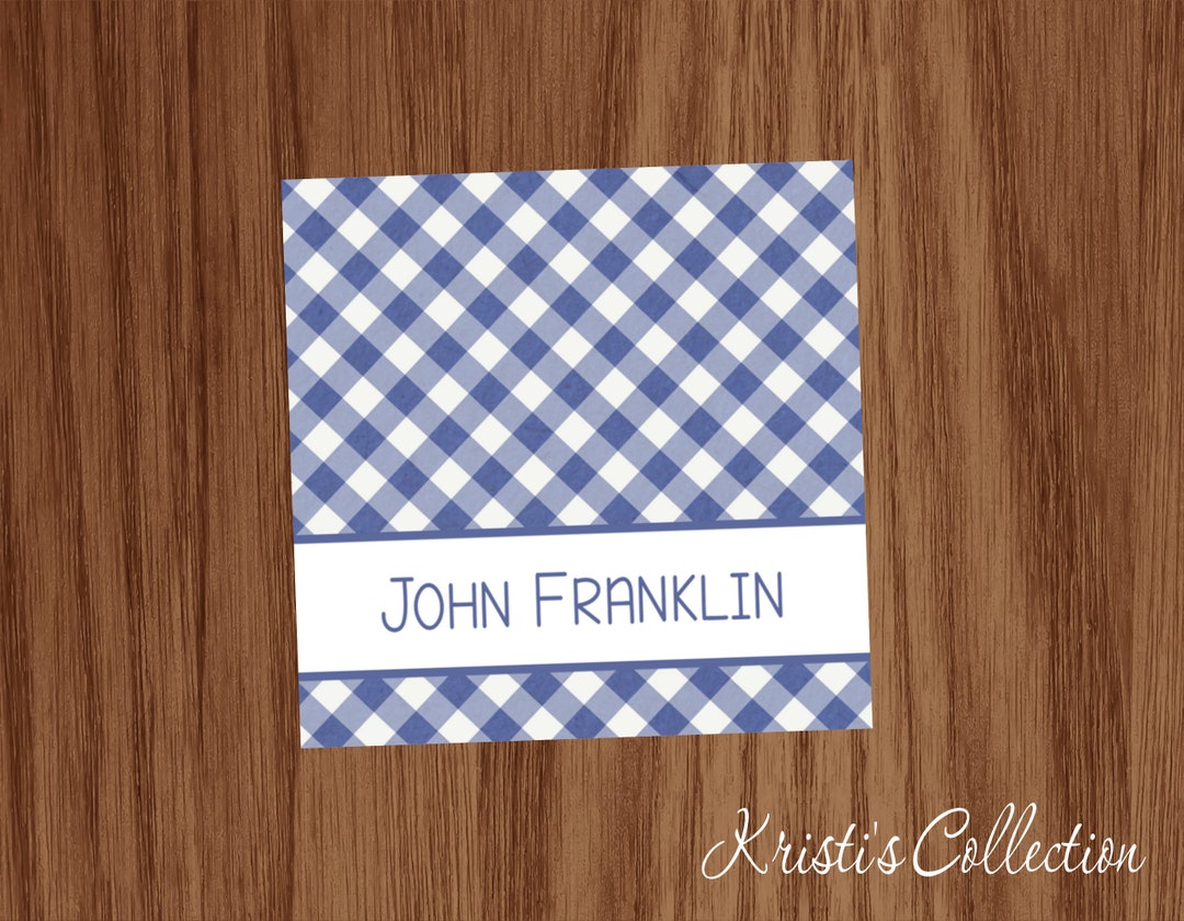 Gingham Calling Cards or Stickers | Personalized A Gift From Enclosure ...