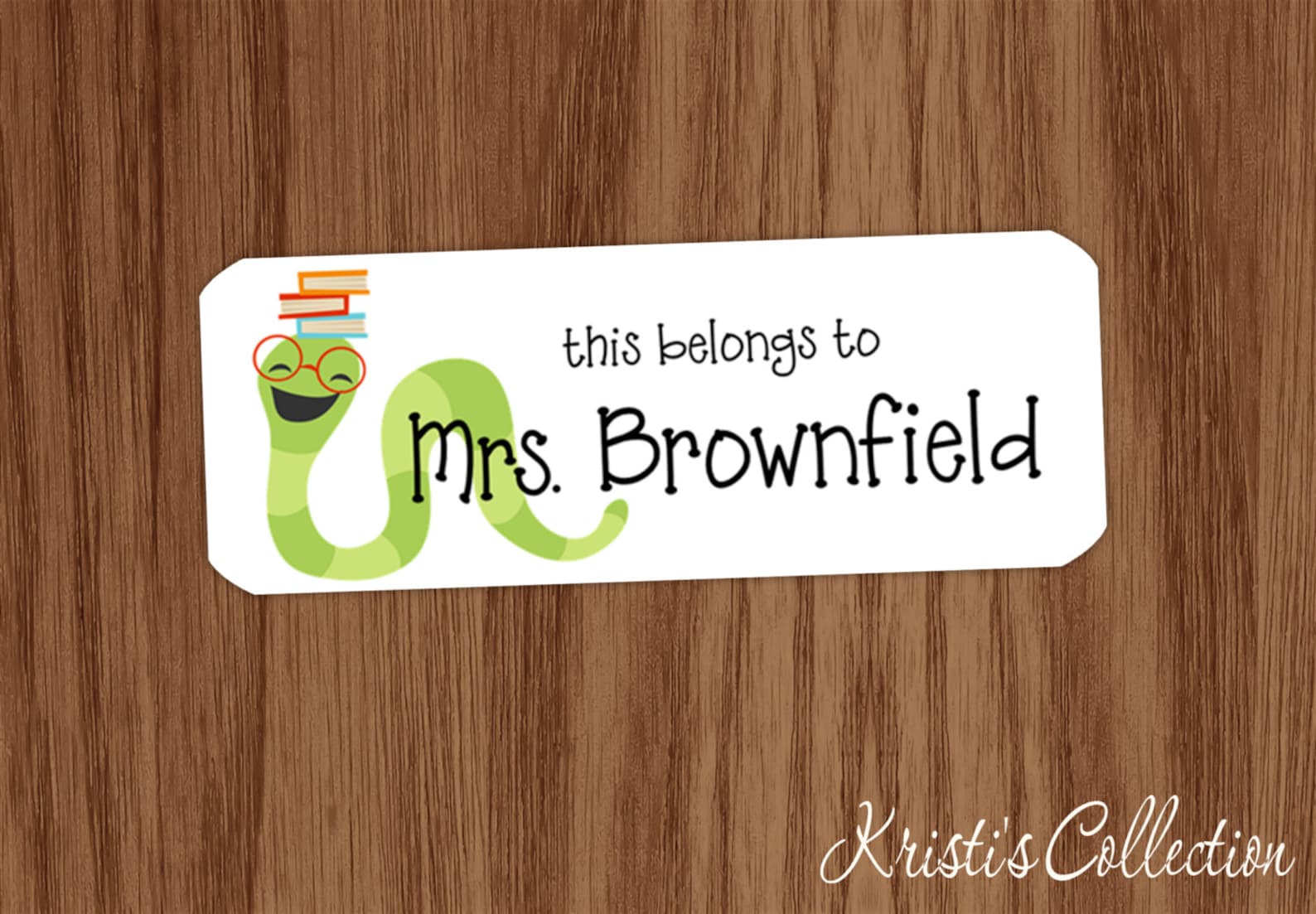 This Belongs to Stickers Personalized Bookworm Labels for - Etsy