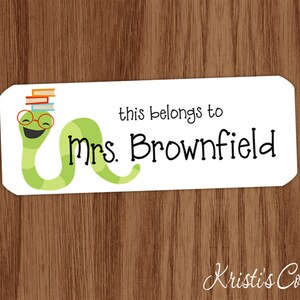This Belongs to Stickers Personalized Bookworm Labels for - Etsy