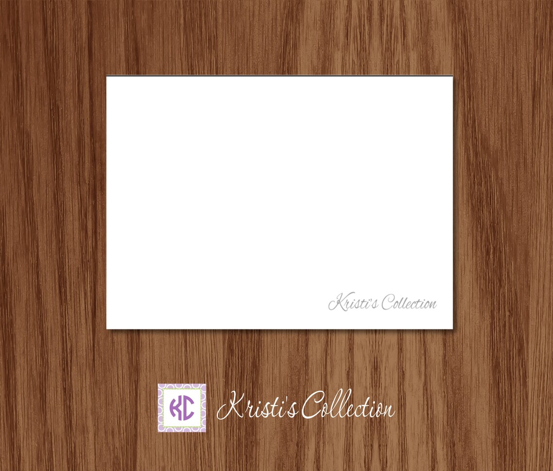 Personalized Folded Note Card Classic Monogrammed Stationery - Etsy