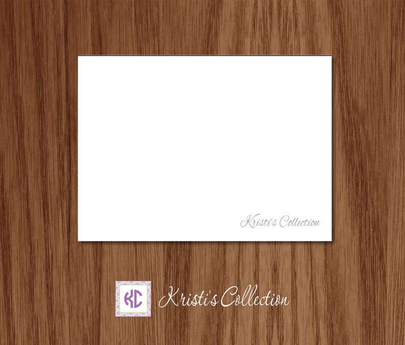 Personalized Folded Note Card Classic Monogrammed Stationery - Etsy