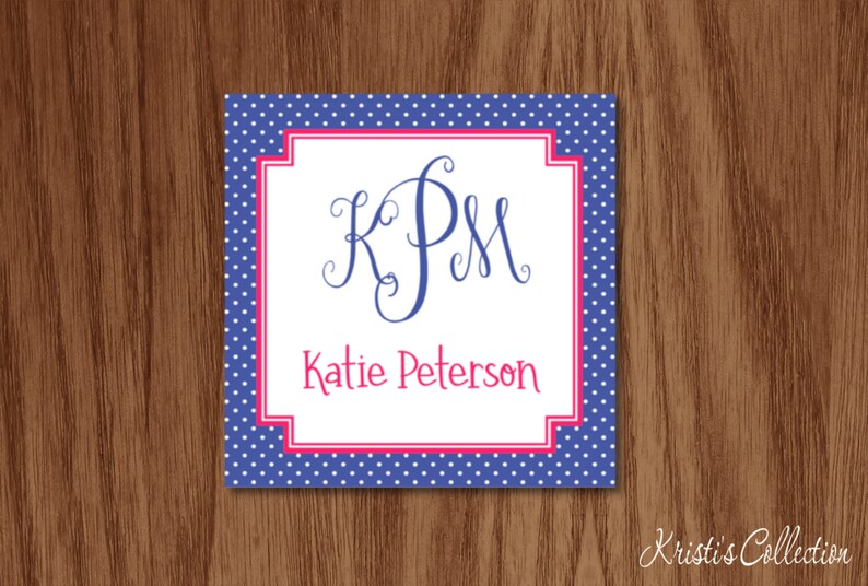 Monogrammed Calling Cards or Stickers Personalized Gift Tags - Etsy