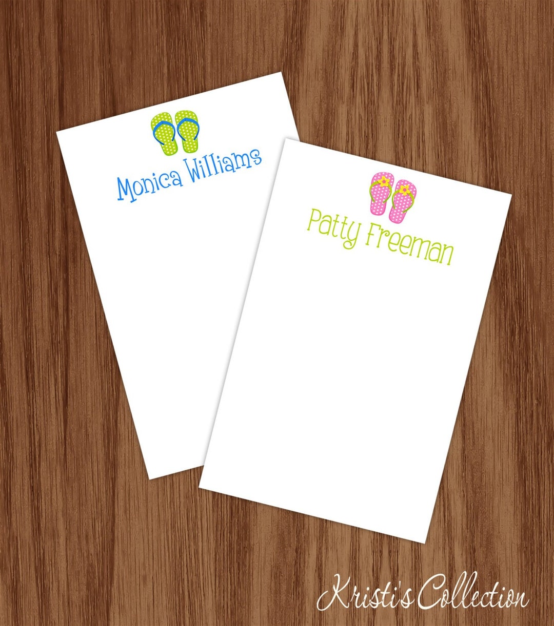 Personalized Flip Flops Notepad | Beach Themed Stationery Gift | Custom ...