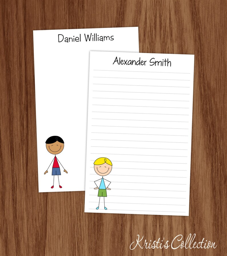 Boys Stick Figure Notepad Personalized Stick Figure Boy - Etsy