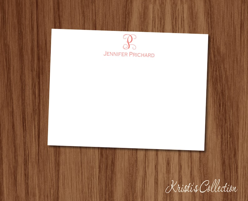 Personalized Flat Note Cards Classic Professional Simple - Etsy