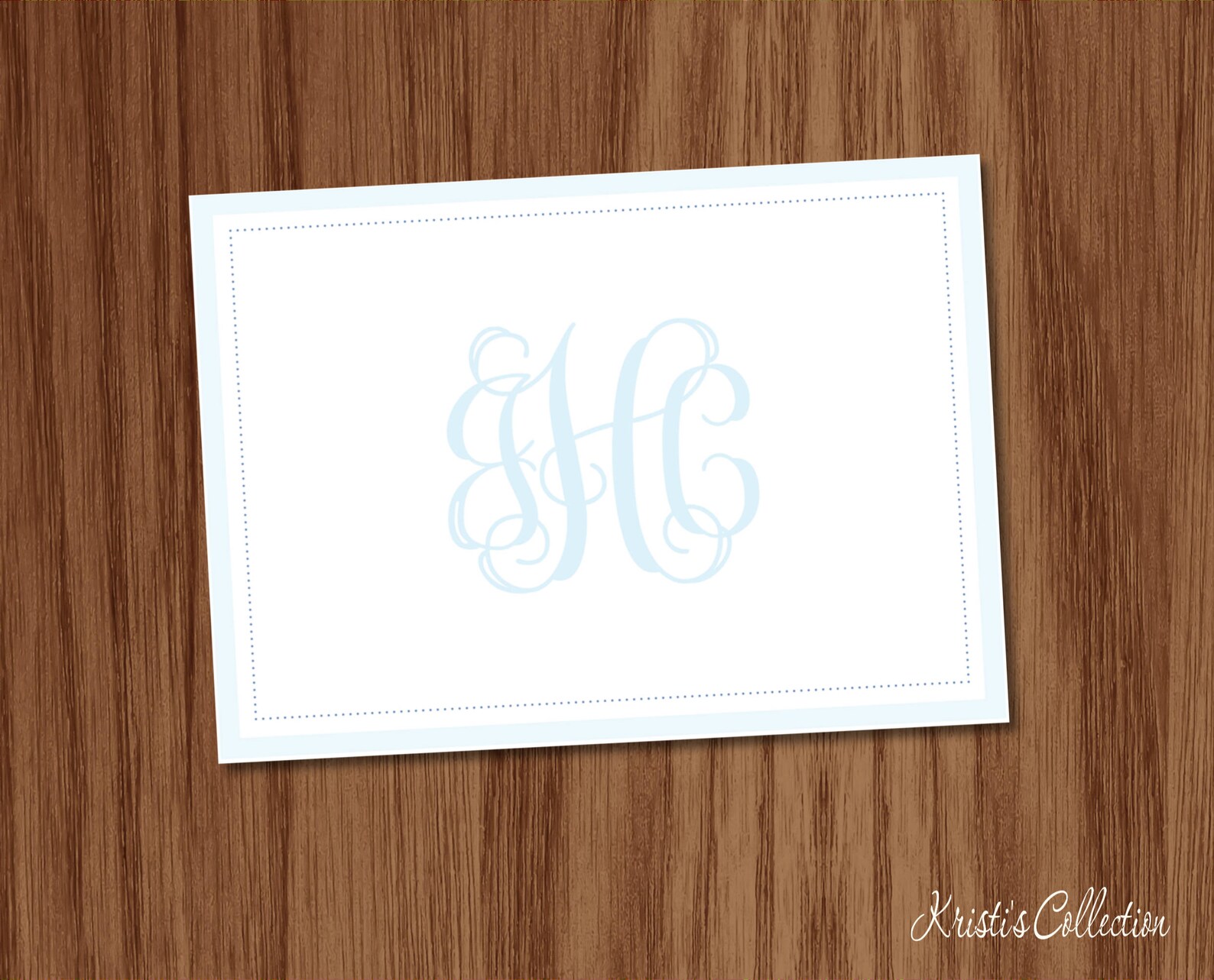 Classic Monogrammed Folded Thank You Note Cards | Etsy