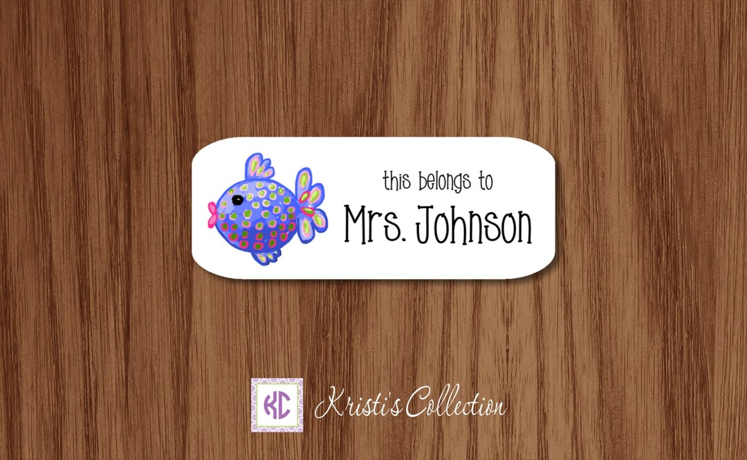 Rainbow Fish Stickers | Personalized Teacher This Book Belongs to ...