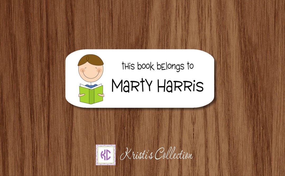 Stick Figure Name Stickers | Personalized Character Book Labels | This ...