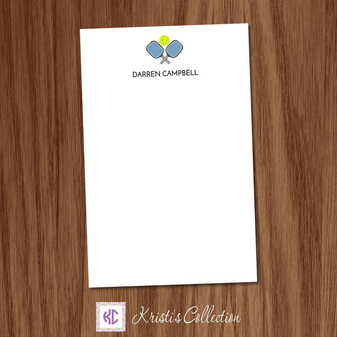 Personalized Pickleball Paddle Notepad | Stationery Gift - Etsy