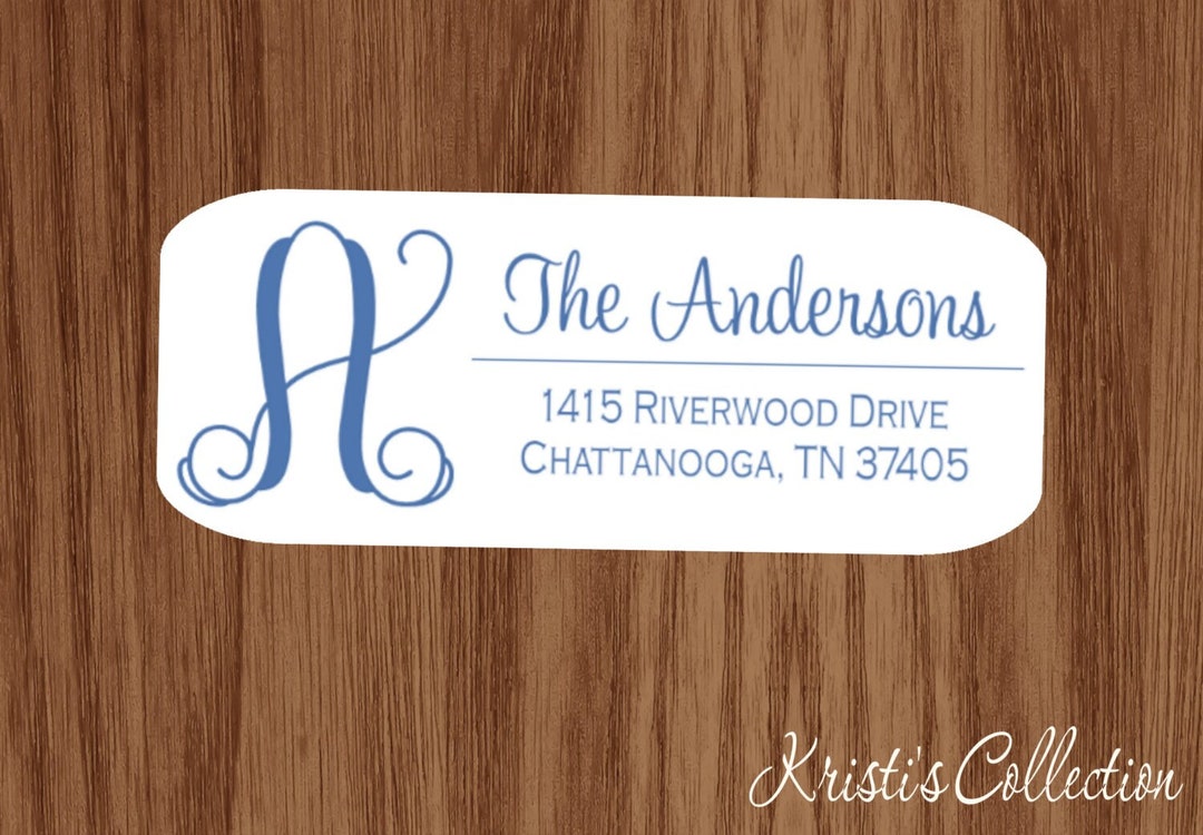 Family Shipping Labels | Monogram Initial Return Address Stickers ...