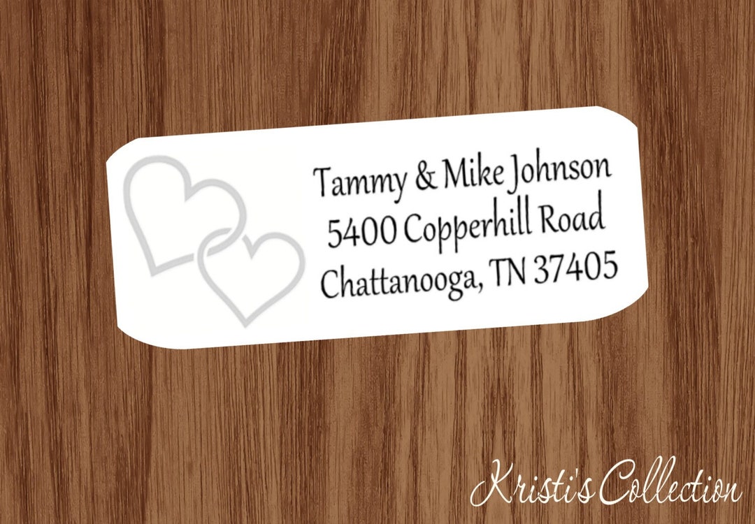 Couples Address Labels Heart Personalized Shipping Sticker Custom ...