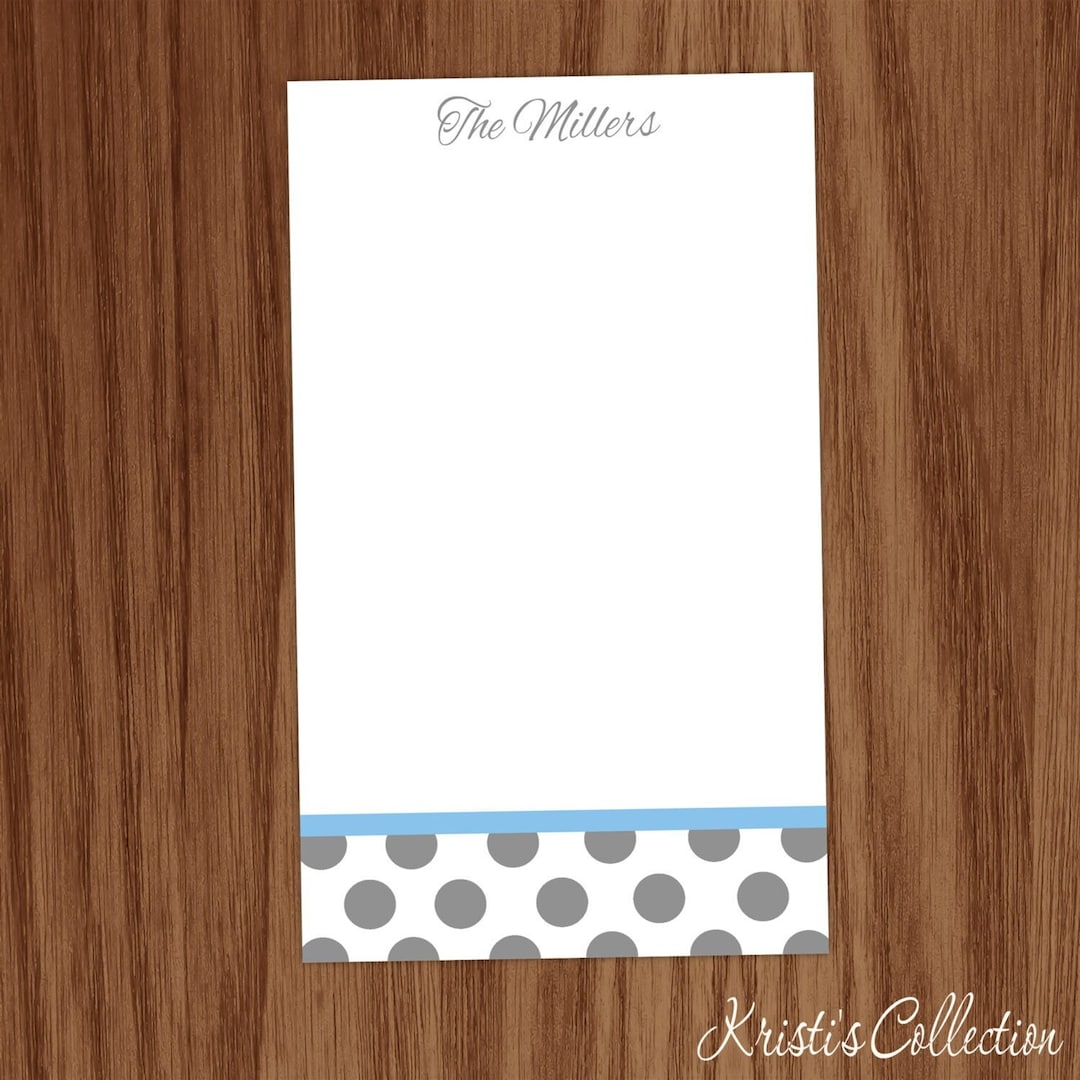 Polka Dot Note Pad Personalized Stationery Gift for Moms, Teachers ...
