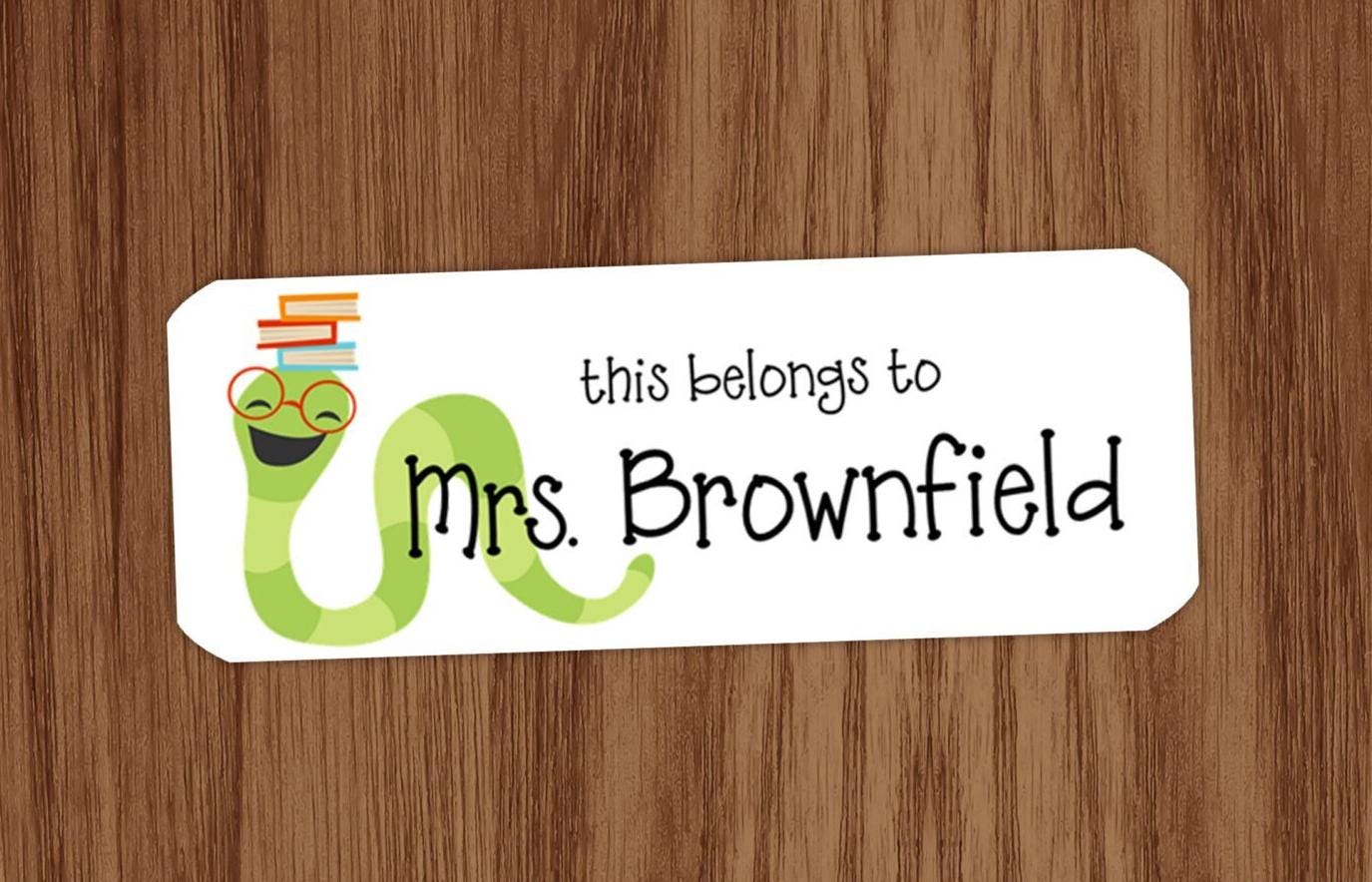 This Belongs to Stickers | Personalized Bookworm Book Labels | Custom ...