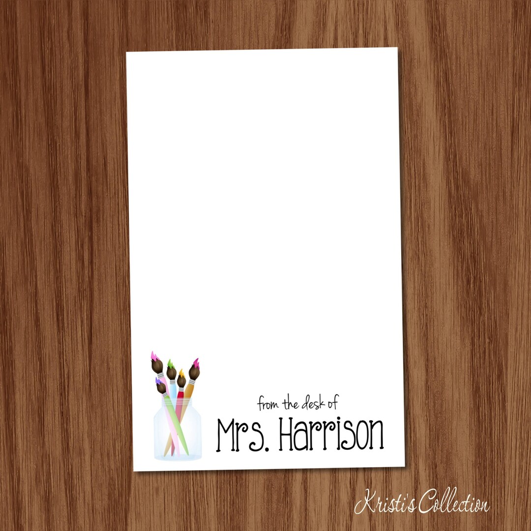Personalized Artist Notepad | Back to School Art Teacher Appreciation ...