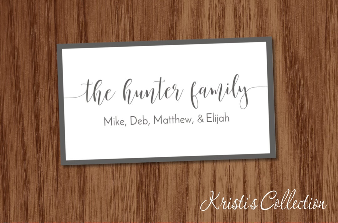 Family Calling Cards | Calligraphy Gift Tag Labels | A Gift From ...