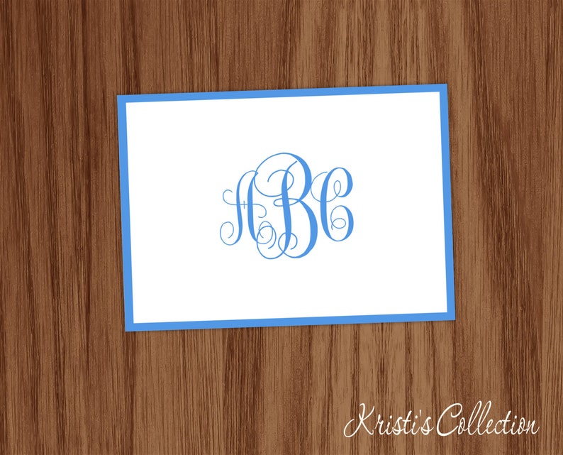 Personalized Folded Note Card Classic Monogrammed Stationery - Etsy