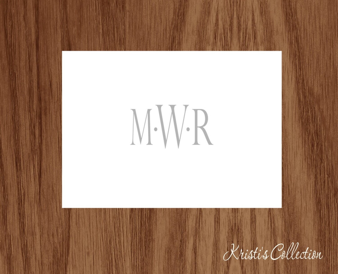Masculine Monogrammed Folded Thank You Note Cards | Stationery for Guys ...
