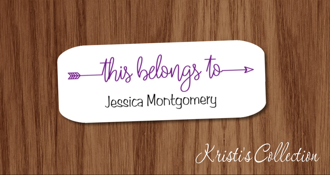 This belongs to Stickers Personalized Trendy Arrow Labels | Etsy