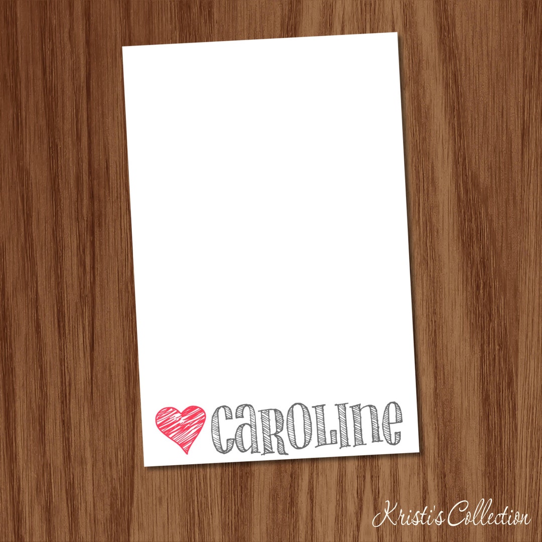 Heart Notepad | Personalized Stationery for Girls | Custom Valentine's ...