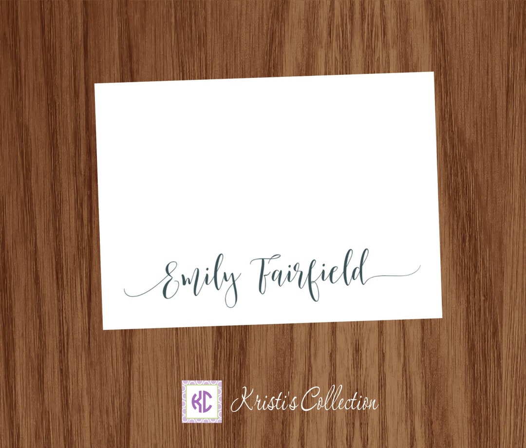 Folded Calligraphy Note Cards Classic Personal Stationery for Women ...