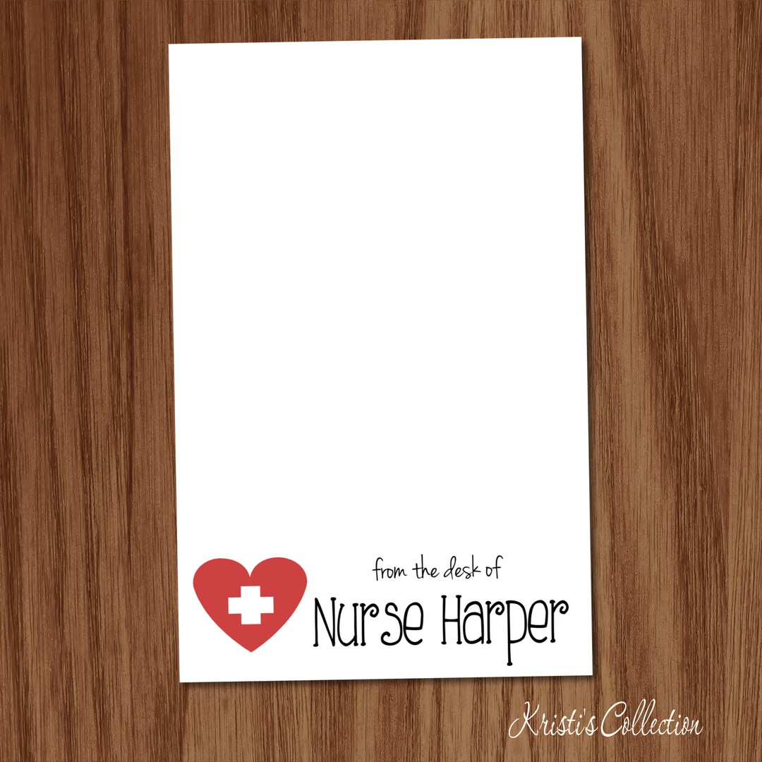 Personalized Nurse Notepad | School Clinic Stationery | ER Nurse Memo ...