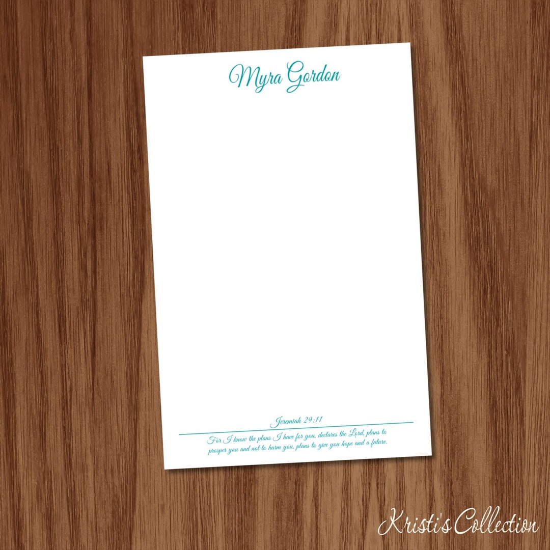 Personalized Bible Verse Notepad | Religious Stationery Gift for Mom ...