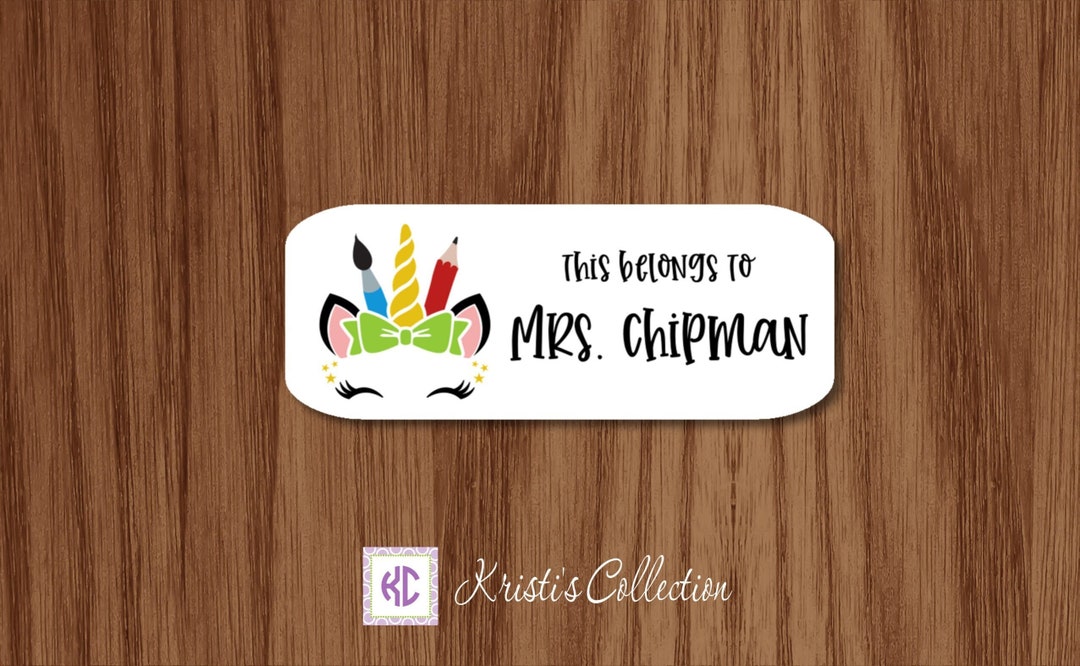 Teacher Unicorn Stickers | Personalized This Book Belongs to Labels ...