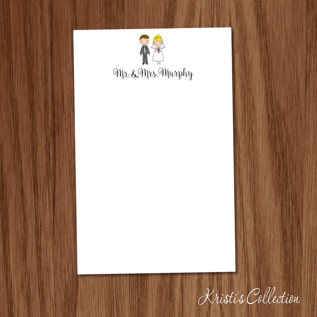 Couples Notepad Bridal Shower Wedding Bride and Groom - Etsy