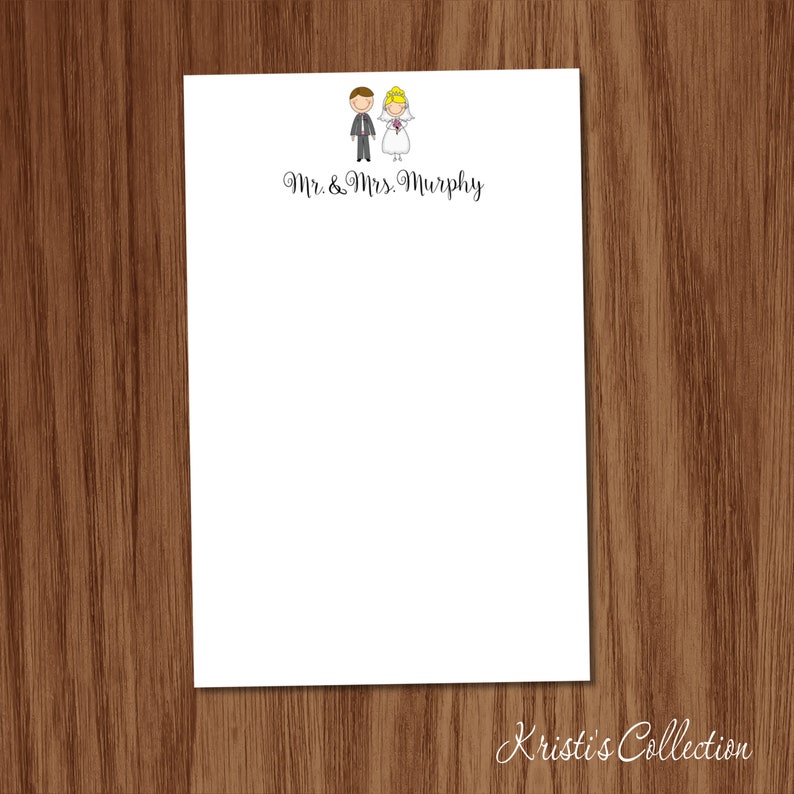 Wedding Notepad for the Bride and Groom | Couples Memo Pads | Bridal ...
