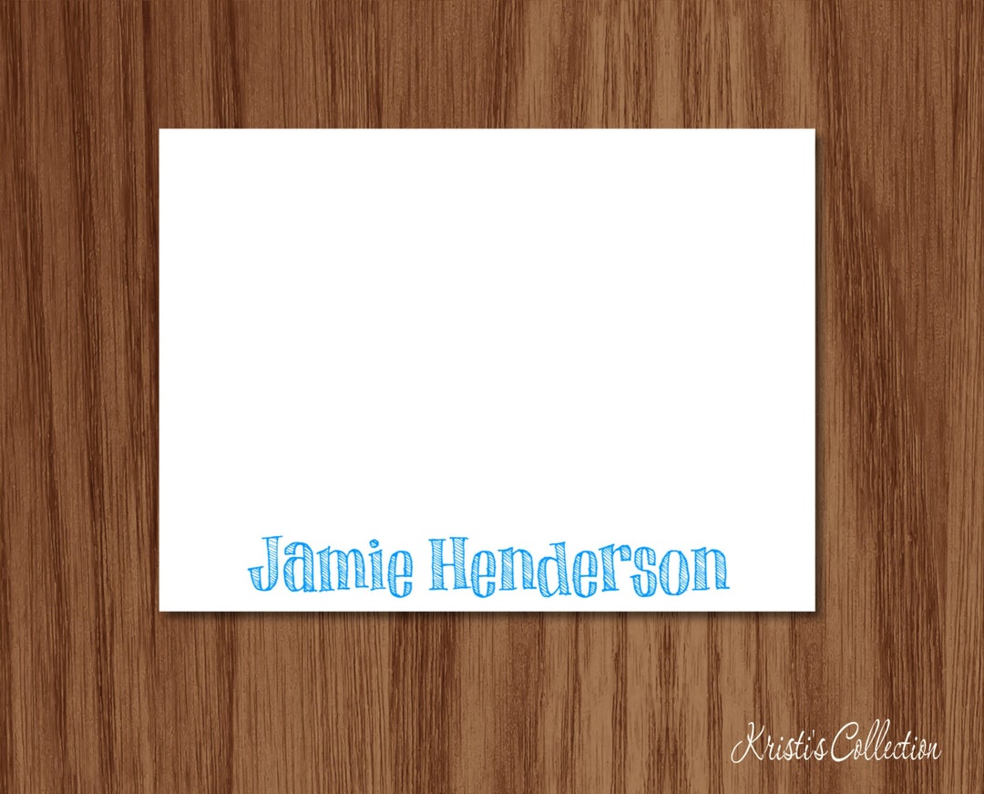Boys Flat Note Cards Kids Custom Personal Stationery Gifts With Name ...