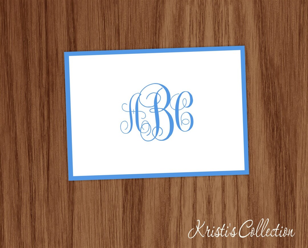 Personalized Folded Note Card | Classic Monogrammed Stationery ...