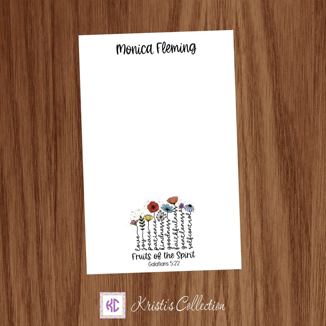 Religious Notepad Fruits of the Spirit Stationery Personalized ...