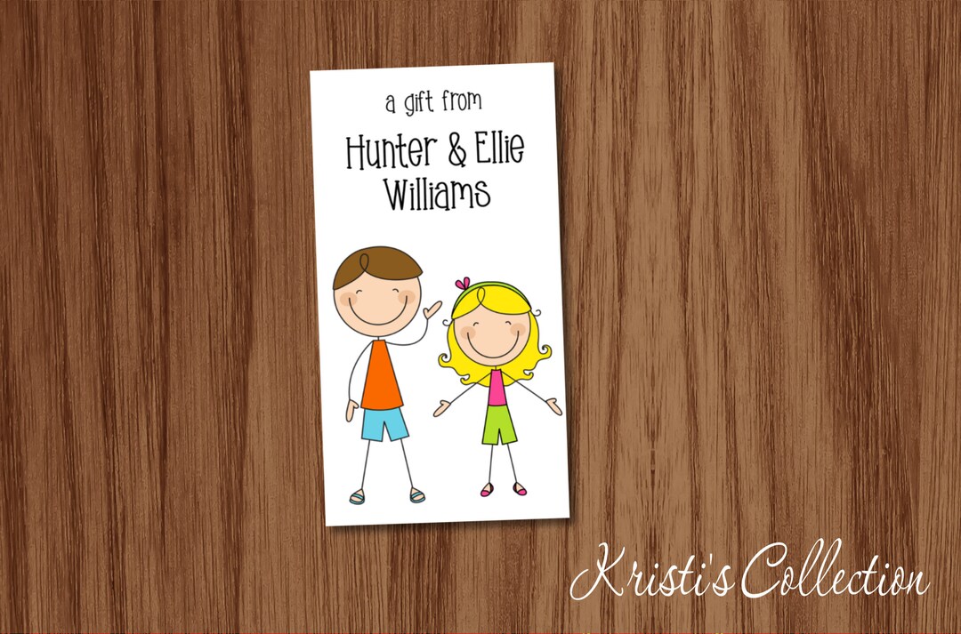 Kids Calling Cards or Stickers - Personalized Stick Kids Personal ...