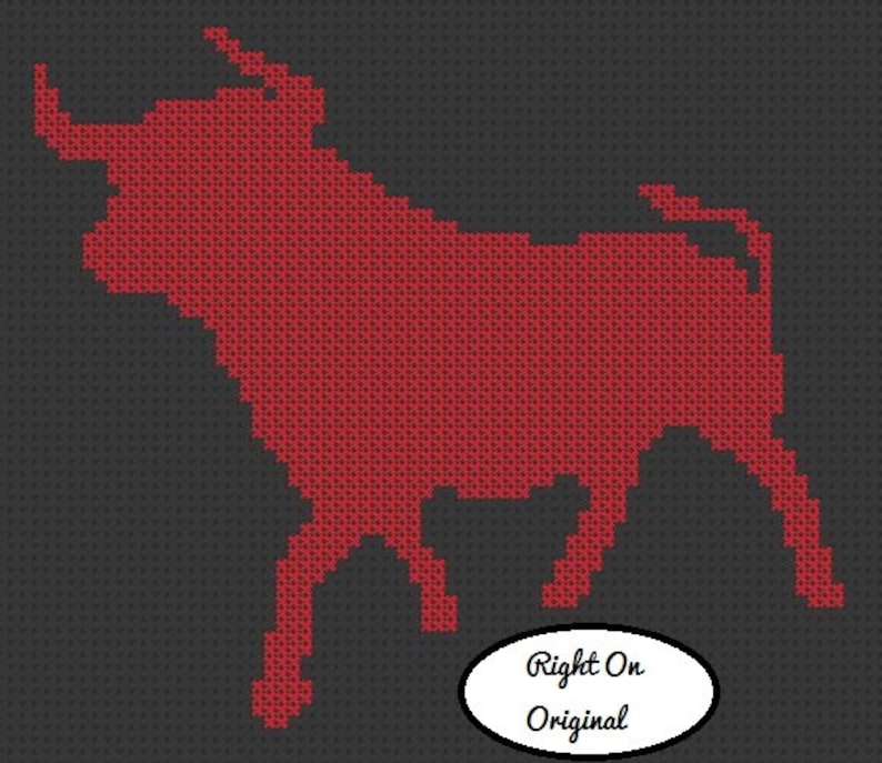 The Red Bull Vintage Inspired Cross Stitch Pattern - Etsy