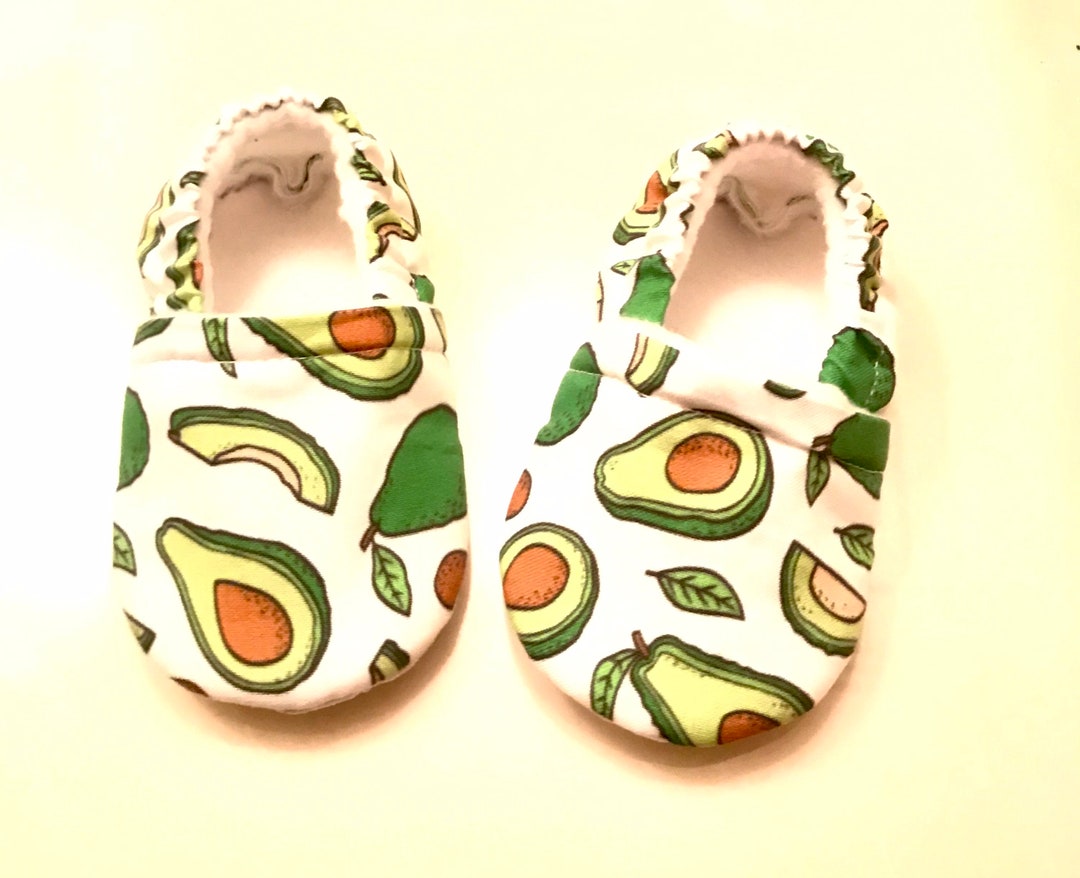 Baby Booties, Avocado Shoes, Avocado Print Shoes Prints May Vary, Crib ...