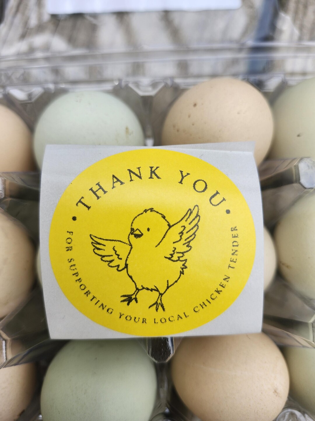 Thank You for Supporting Your Local Chicken Tender: Egg Carton Sticker ...
