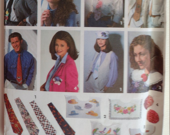 Simplicity 8402 Vintage Sewing Pattern to Make Ties, Collars and ...