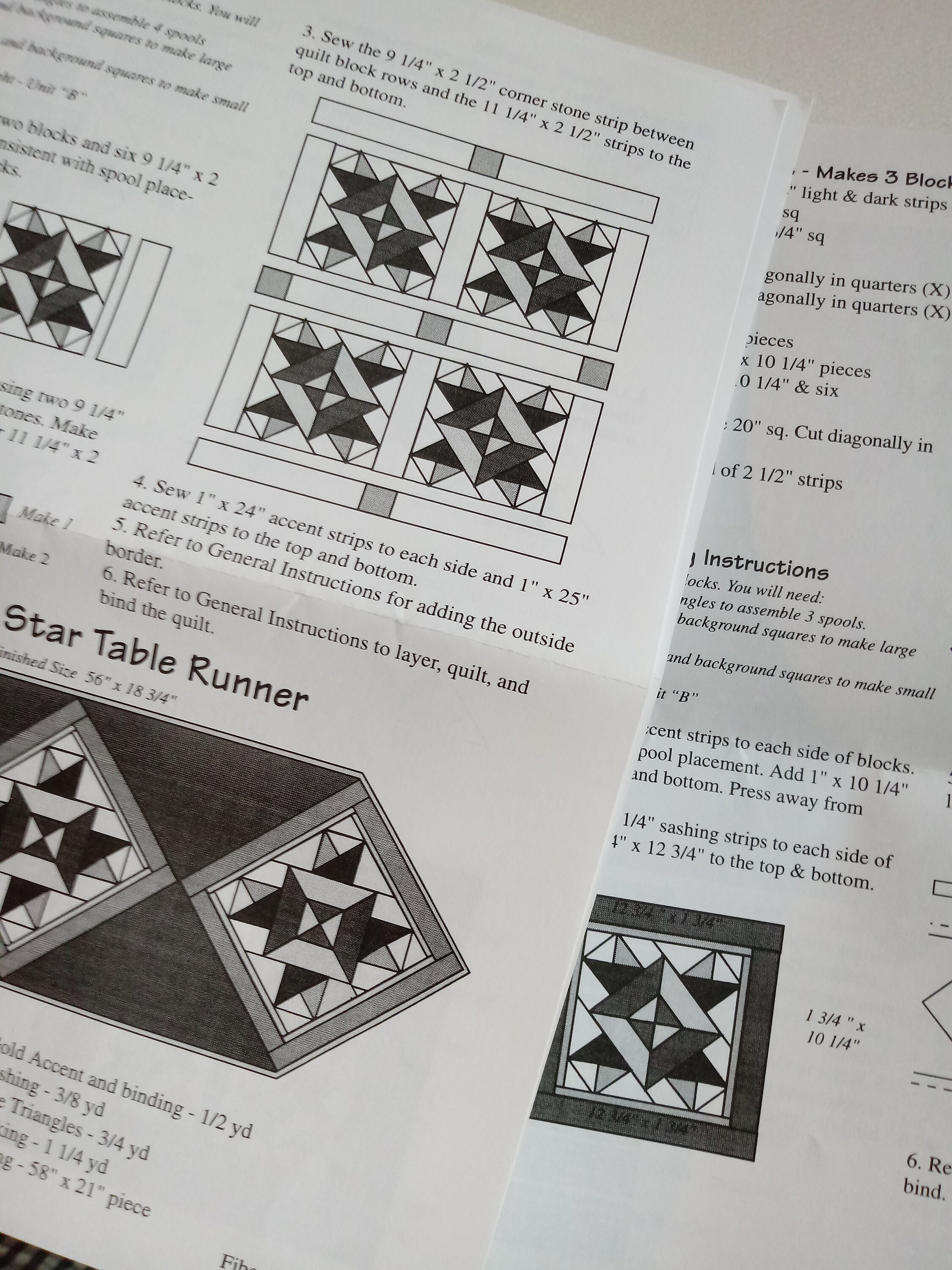 Fiber Mosaics Vintage Sewing/quilting Chicago Star Pattern for Making a ...