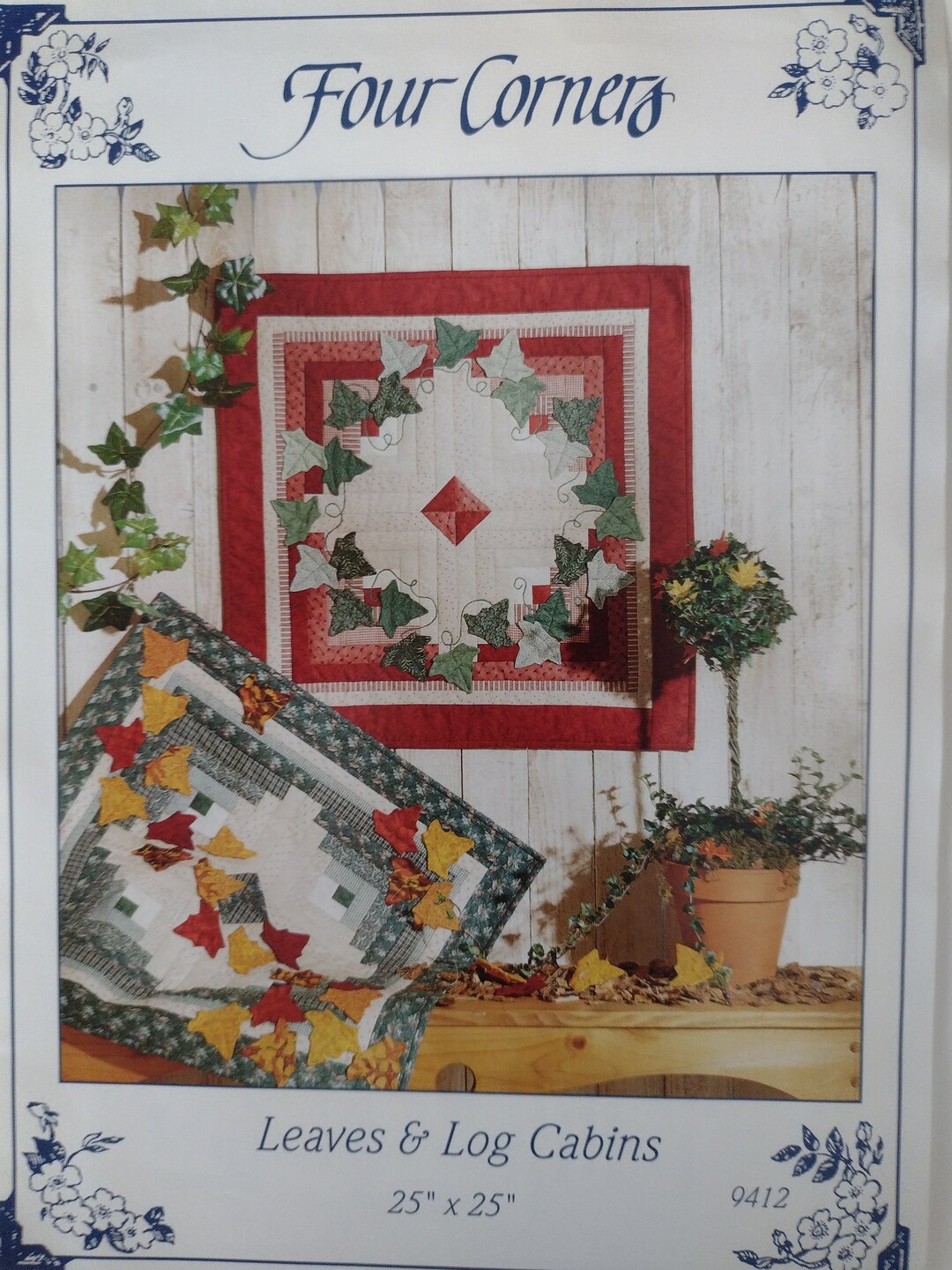 Leaves & Log Cabins Vintage Sewing/applique/quilting Pattern by Four ...