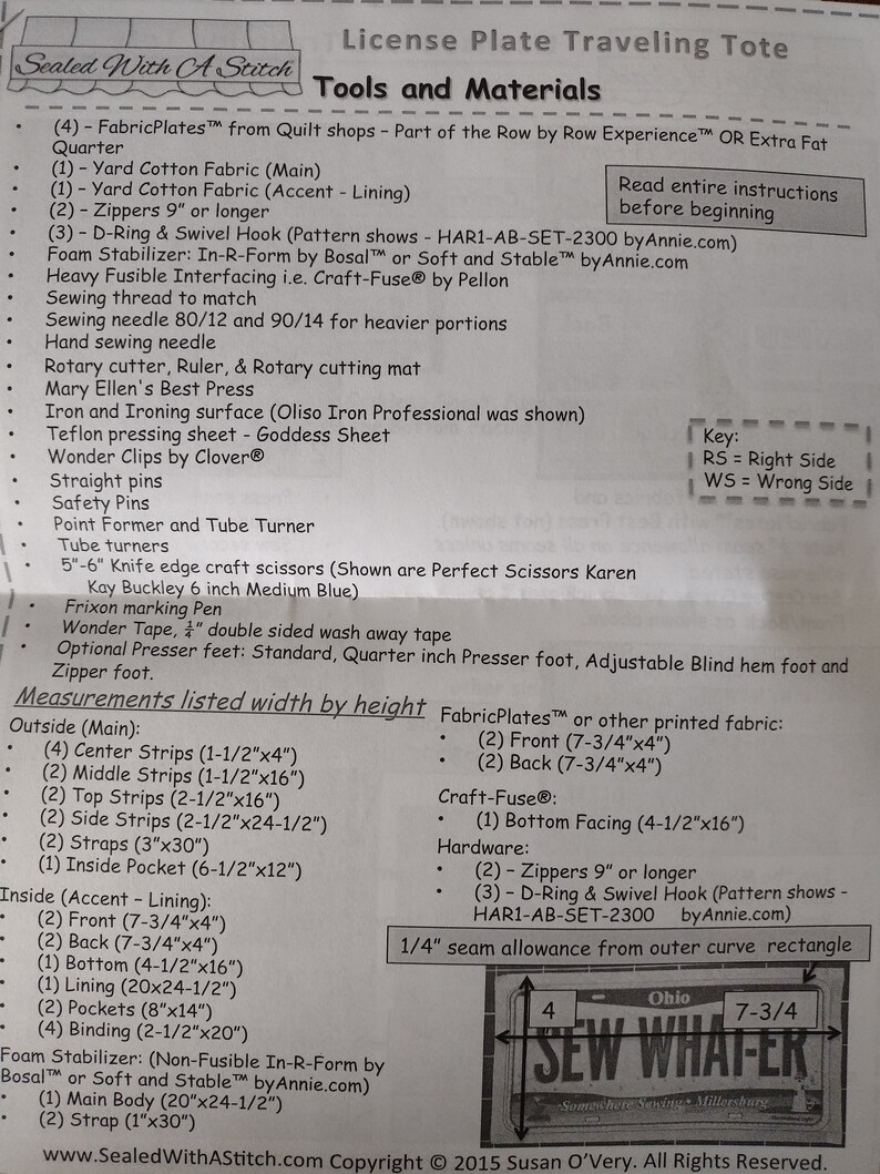 Sealed With A Stitch Sewing Pattern to Make License Plate Traveling ...