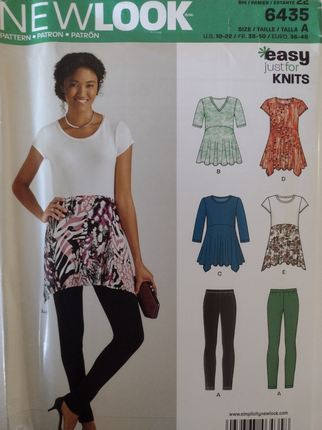 Simplicity New Look 6435 Easy Sewing Pattern for Use With Knits to Make ...