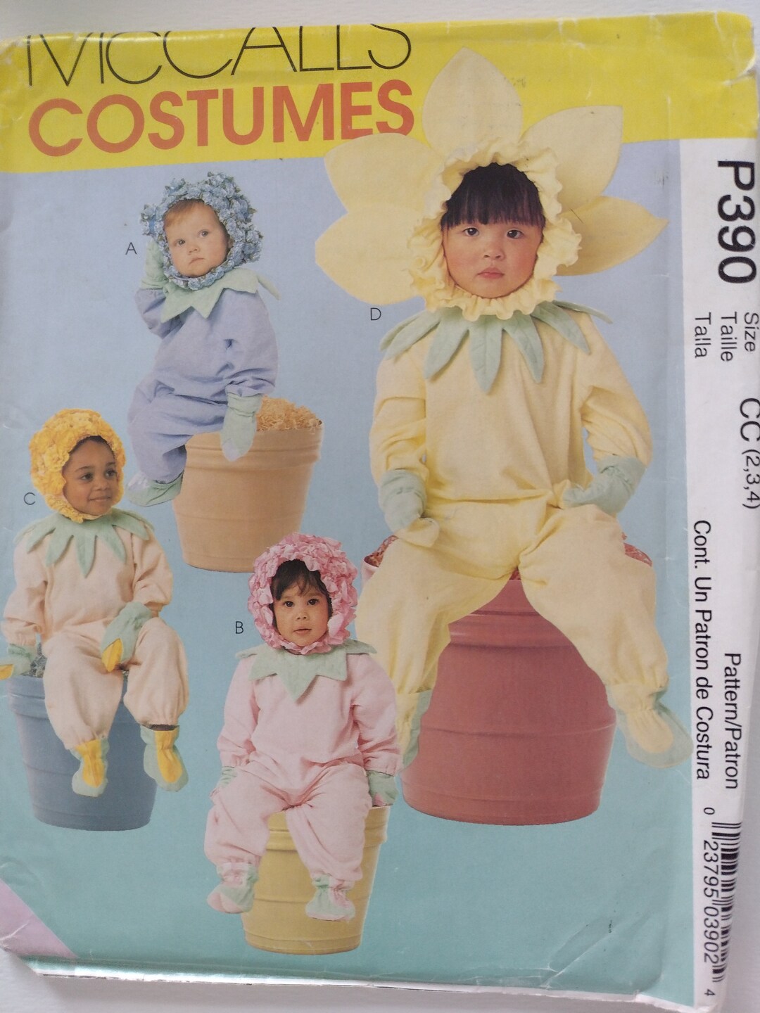 Mccall's P390 Vintage Sewing Pattern to Make Toddler Flower Costumes in ...