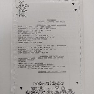 The Cornell Collection Vintage Sewing Pattern to Make Annabelle Bunny ...